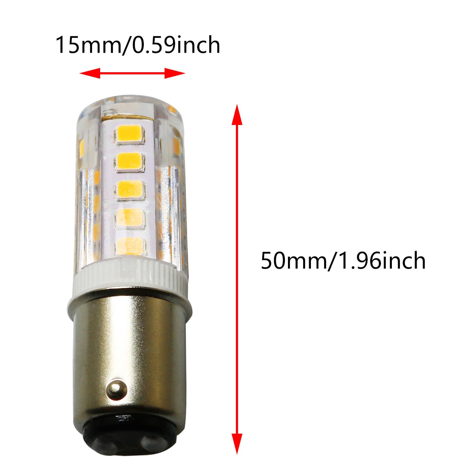 BLLNDX 3PCS Sewing Machine Bulb Dual Contact BA15D Bulb 3W3000K Warm Light Base Replacement for Singer Bayonet Type Replacement Pendant Lamp Vacuum Cleaner Lamp Reading Lamp Wall Lamps