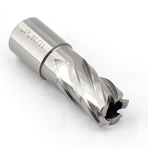 Annular Cutter JESTUOUS 3/4 Inch Weldon Shank 11/16 Cutting Diameter 1 Cutting Depth with Two-Flat HSS Kit for Magnetic Drill Press,1 Piece