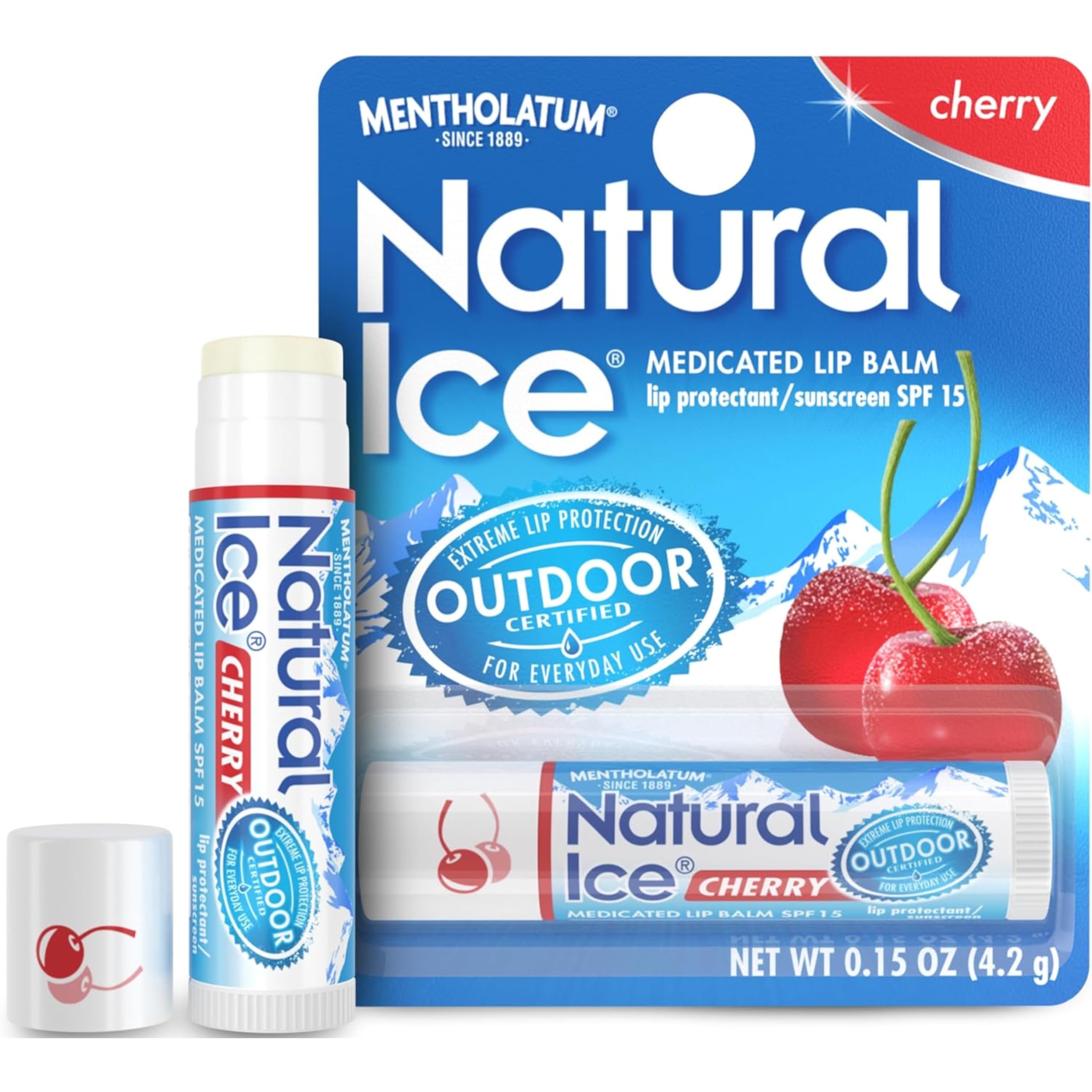 Mentholatum Natural Ice Lip Balm Cherry SPF 15 1 Each (Pack of 6)