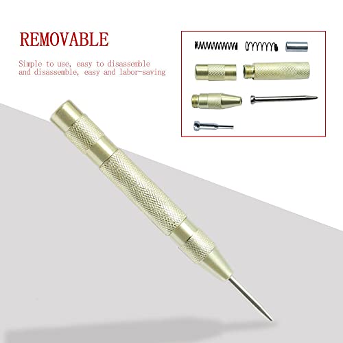 Arkdeffon Step Drill Bit Set & Automatic Center Punch,Titanium Coated, Double Cutting Blades, 5pcs Hss Multiple Hole 50 Sizes (1/8In-1 3/8In) High-Speed Metal Steel with Aluminum Case