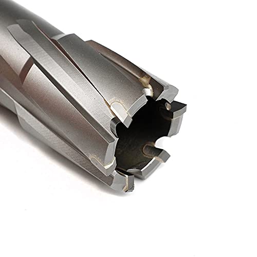 Annular Cutter Carbide JESTUOUS 3/4 Inch Weldon Shank 2 Cutting Depth 1-1/16 Cutting Diameter TCT Two Flat Bit for Drill Press with Pilot Pin