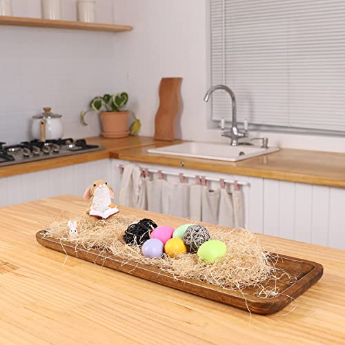 Athaliah Wooden Decorative Trays, 22.5 Inches Rustic Paulownia Wood Tray for Decor, Natural Solid Long Candle Ottoman Tray for Table Centerpiece, Kitchen Counter, Home Decor, Coffee Table