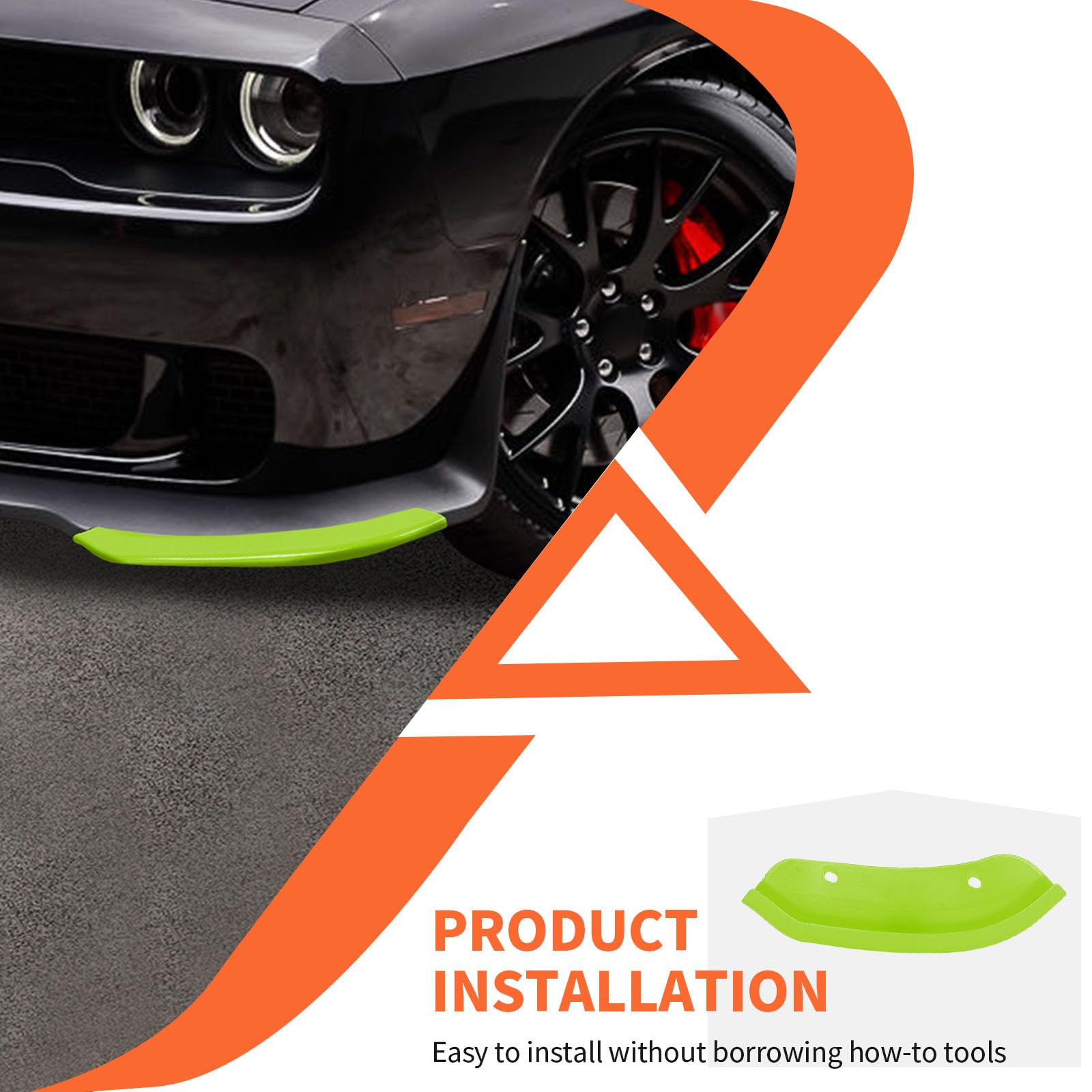 Amayum Front Bumper Lip Splitter Protector Cover Compatible with 2015-2023 Dodge Challenger SRT, SRT Hellcat, SRT 392, Scat Pack(Red)