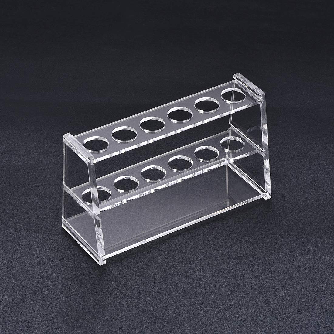 uxcell Acrylic Test Tube Holder Rack 6 Wells for 10ml Centrifuge Tubes Clear 2Pcs