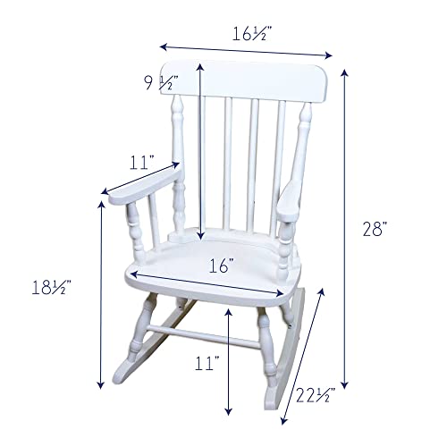 MyBambino Children's Personalized White Bright Butterfly Rocking Chair Pink Purple Flowers