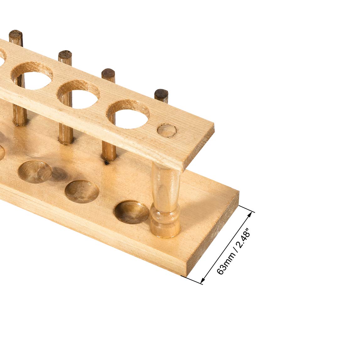 uxcell Wooden Test Tube Holder Rack 8 Wells 8 Pins for 16-20mm Centrifuge Tubes