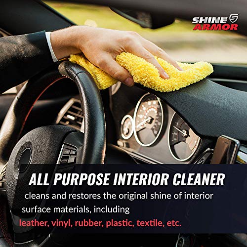 SHINE ARMOR Car Interior Cleaner for Vehicle Detailing & Restoration All Purpose Solvent & Car Dashboard Cleaner for Seats Upholstery Leather Shine Plastic Vinyl and More | Matte Finish 8 Fl Oz