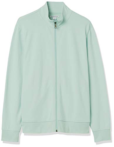 Amazon Essentials Men's Lightweight French Terry Full-Zip Mock Neck Sweatshirt, Mint Green, Medium