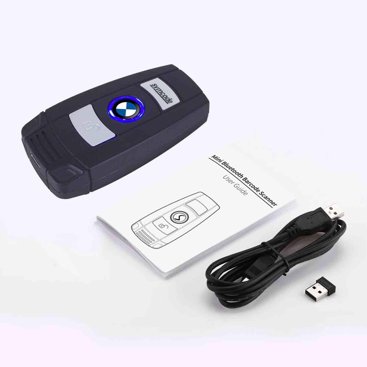 Symcode Bluetooth Barcode Scanner 1D Laser Wireless Barcode Scanner 3-in-1 BT & USB Wired & 2.4G Portable Handheld scanning Barcode Reader for Library Book, Warehouse Inventory, Store