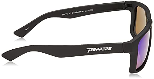 Peppers Beachcomber Sunglasses, Rubberized Matte Black, 55 mm US