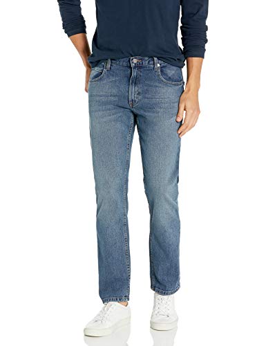 Dickies Men's Regular Straight 5-Pocket Jean, Medium Wash Stretch Indigo, 32Wx34L