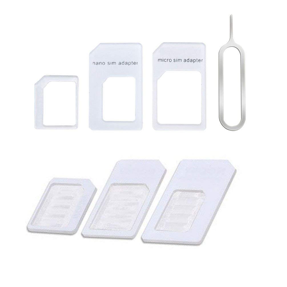 Nano SIM Card Adapter 4 in 1 Converter Kit to Micro/Standard for All Mobile Devices 2pcs