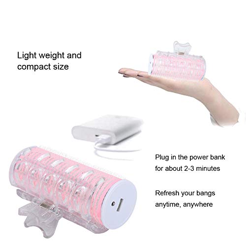 USB Instant Heat Ceramic Hot Hair Rollers, Portable Hair Curlers Bangs Curling Hair Styling Tool Mini Electric Hair Curler DIY Hairdressing Tool
