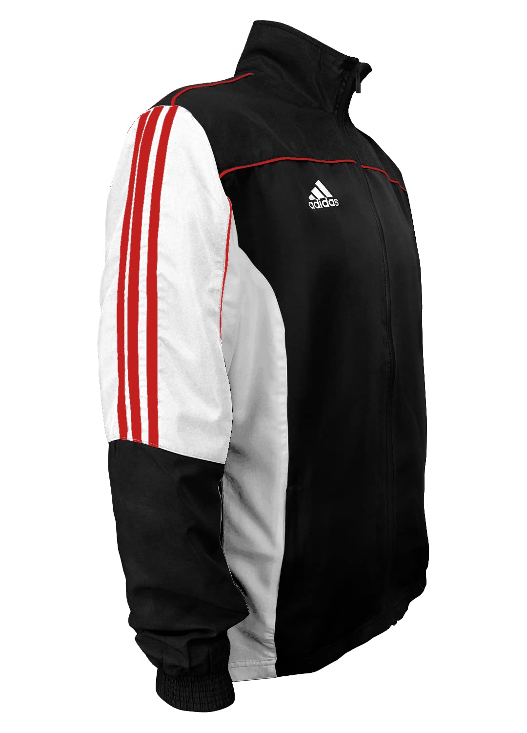 adidas Combat Sports 3-Stripes 100% Polyester Long Sleeve Light Track Jacket - Black Red White L