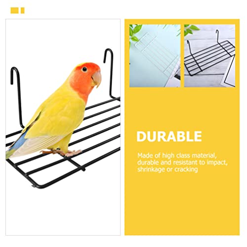 balacoo 2pcs Sundeck Wire Play Conure Accessories Birds Iron Cage Parrot Household Portable for Shelf Metal Toys Cockatiel Pen Platform Rectangular Playstand Stand A Interesting