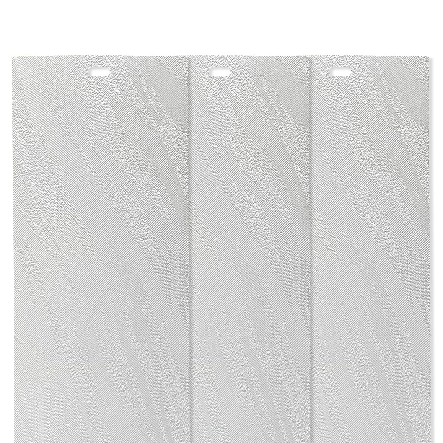 Amazing Drapery Hardware Premium Vinyl/PVC Vertical Blind Replacement Slats, 3 Pack, Textured White, Curved Style - DIY-Friendly and Trimmable Length - Ideal for Replacing Broken Blinds