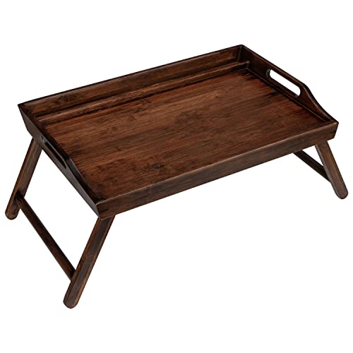 Rossie Home Bamboo Bed Tray, Lap Desk with Phone Holder - Fits up to 17.3 Inch Laptops and Most Tablets - Espresso - Style No. 78112