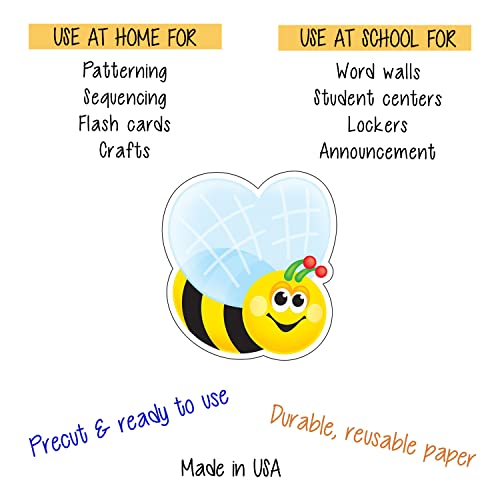 Bee Bulletin Board Set - Bumble Bee Bulletin Board Border, Honey Bee Cutouts for Classroom, Mini Reward Card |for Back to School Bees Hive Theme Wall Decorations, Gender Reveal, Birthday Party Decor