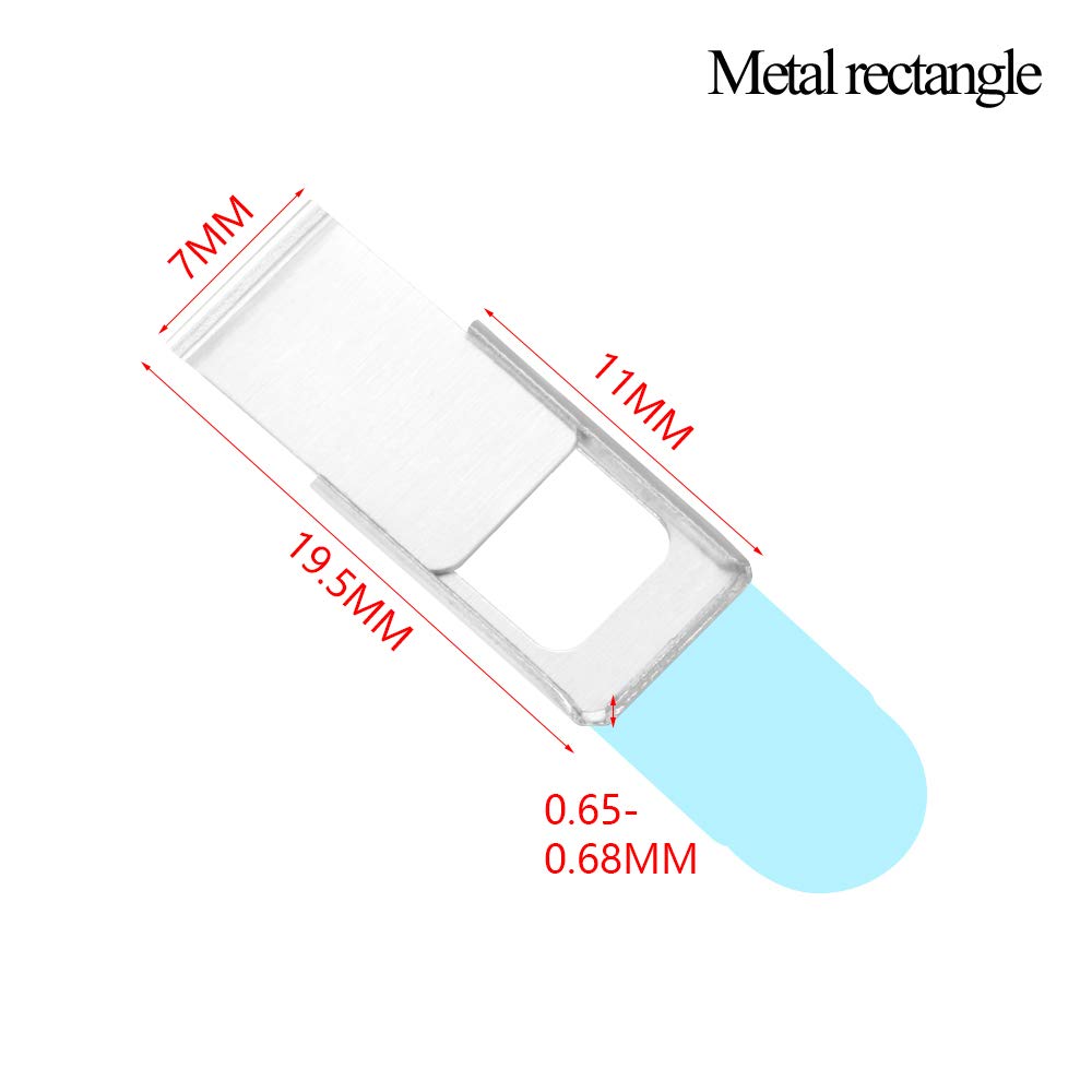 Ultra Thin Slim Mini Shield Camera Sticker Slide Shutter Metal Webcam Cover Privacy Protection(3pcs-Metal Rectangle,Black)