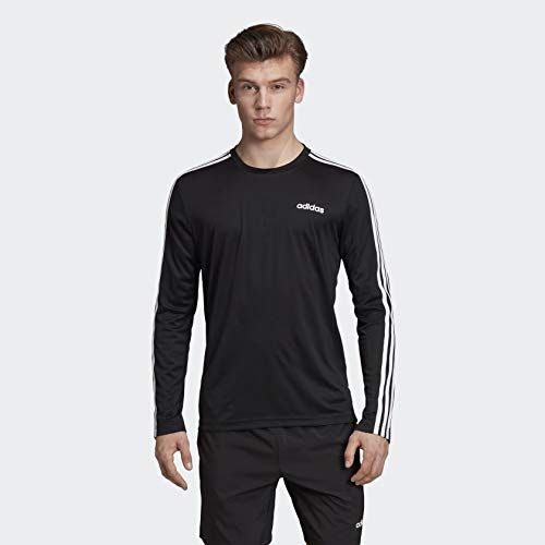 adidas Designed 2 Move 3-Stripes Long Sleeve Tee, Black, XX-Large