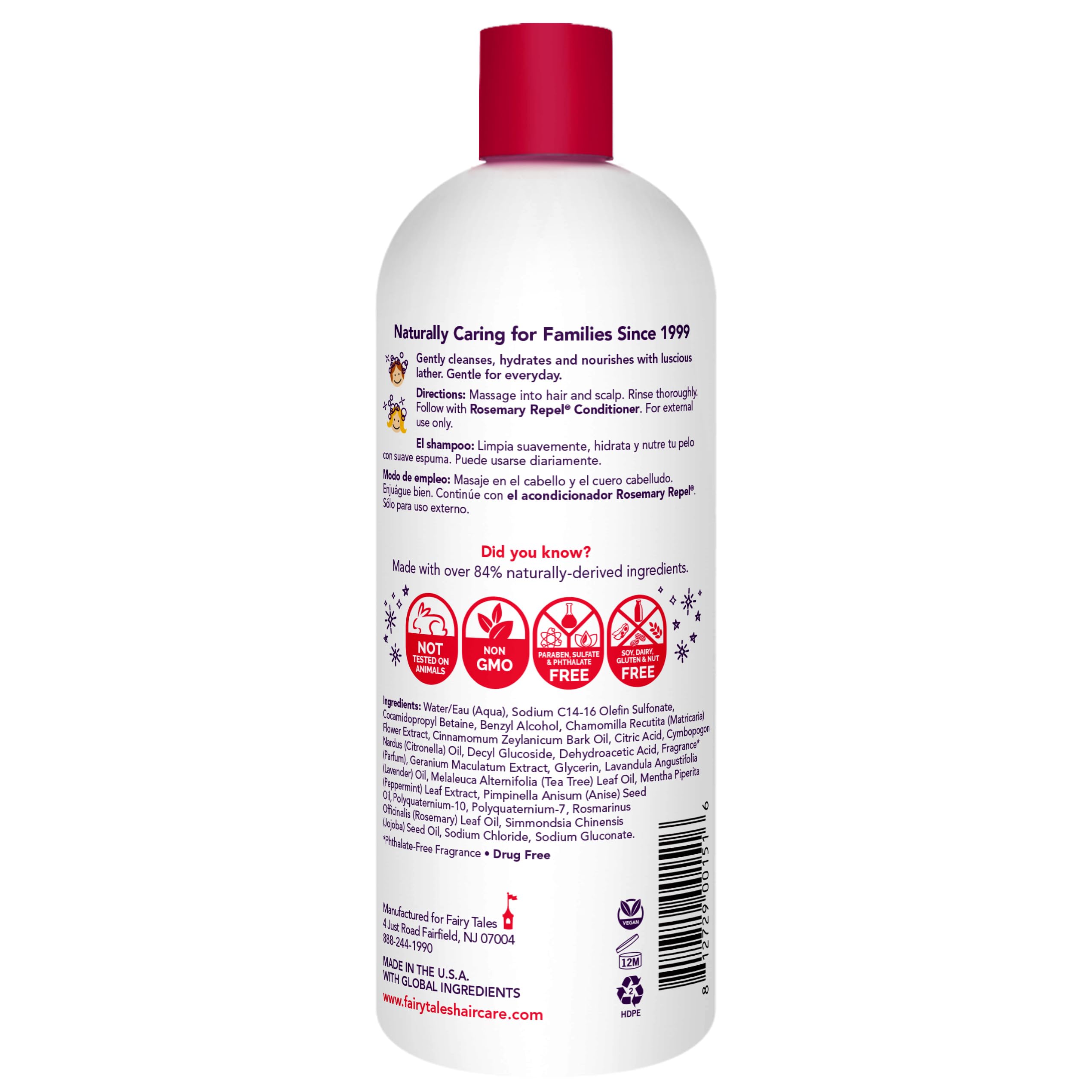 Fairy Tales Rosemary Repel Daily Kids Shampoo– Kids Like the Smell, Lice Do Not, 32 fl oz. (Pack of 1)