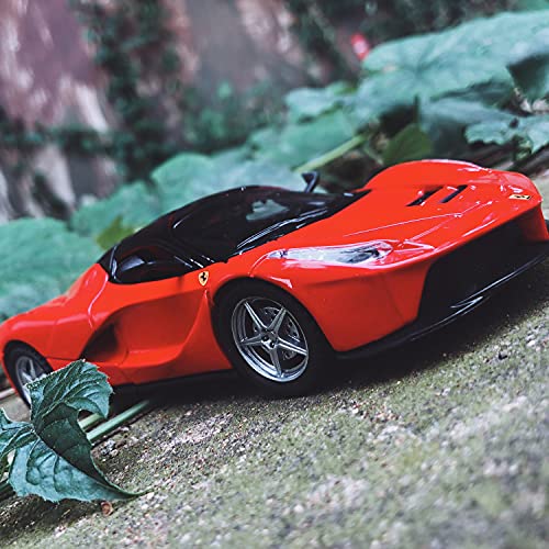 BDTCTK Compatible for 1:32 Ferrari Car Model Pull Back Car with Sound and Light for Kids Boy Girl, Metal Body Door Opened Red