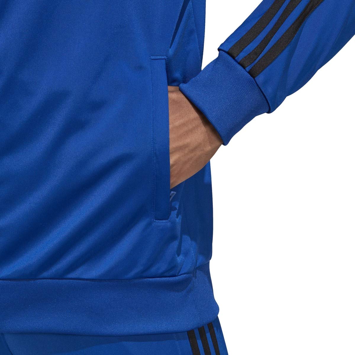 adidas Essentials 3 Stripes Tricot Track Top, Collegiate Royal/Black, MT (DU0449)