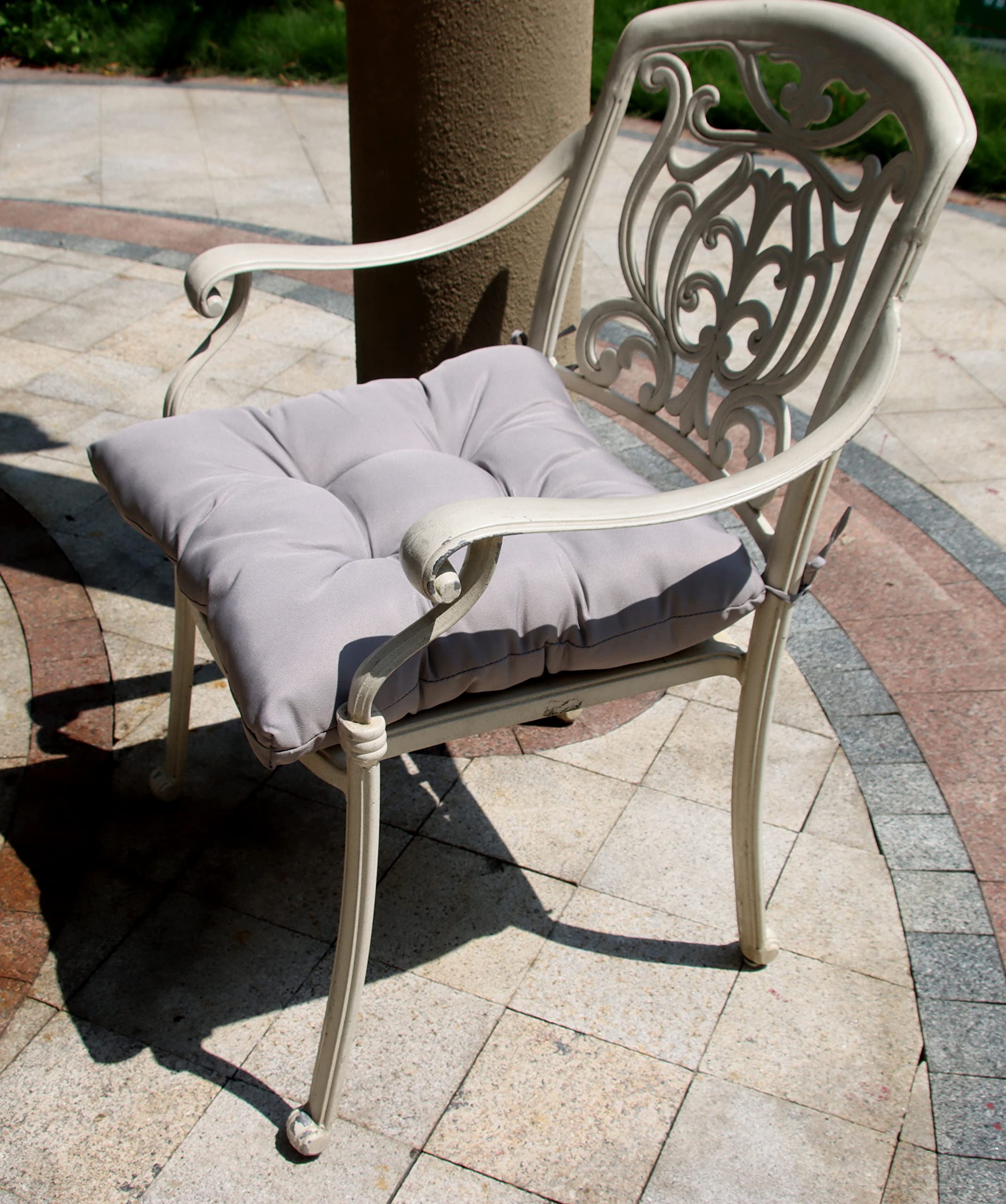 Leeymoo Square Outdoor/Indoor Seat Cushion 20x20, 2 Pack Tufted Patio Furniture Chair Pads with Thick Form Filled