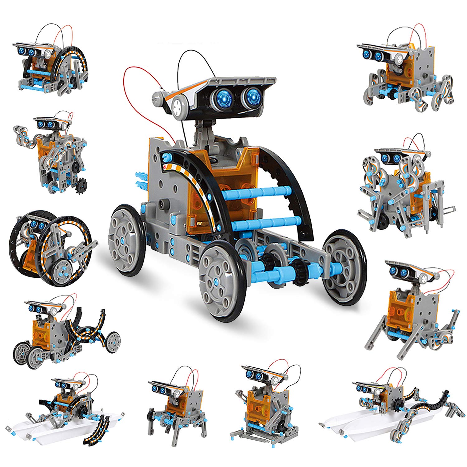 AoHu 12-in-1 Science Solar Robot Kit for Kids,STEM Educational DIY Solar Powered Building Toys Experiment Set for 8-14 Years Boys and Girls (190 Pieces)