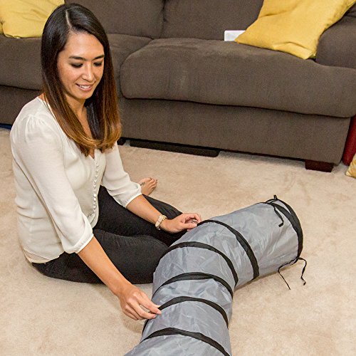 PetLike S Way Cat Tunnel Collapsible Pop-up Pet Tube Hideaway Play Toy with Ball (S-Way, Grey)