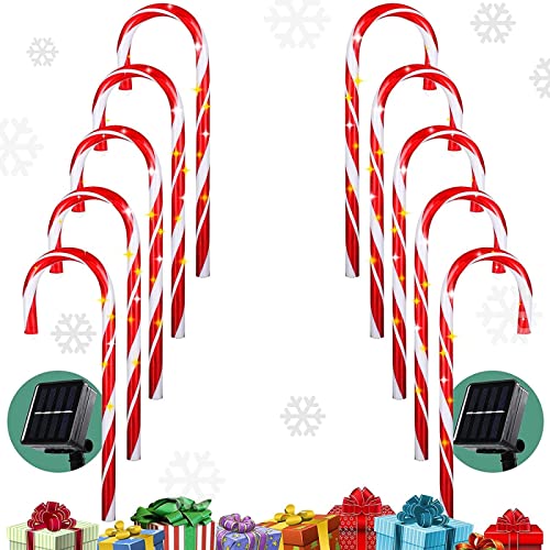 Christmas Candy Cane Lights,Solar Christmas Candy Cane Light, Outdoor Waterproof Christmas Day Light, LED Home Garden Passage Courtyard Lawn Decoration Light,5pcs