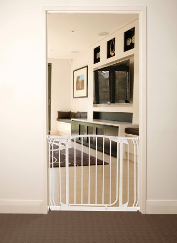 Dreambaby Chelsea Auto-Close Security Baby Safety Gate-with Extensions-White (Fits openings with 28-39 Inches wide)-Model L778W