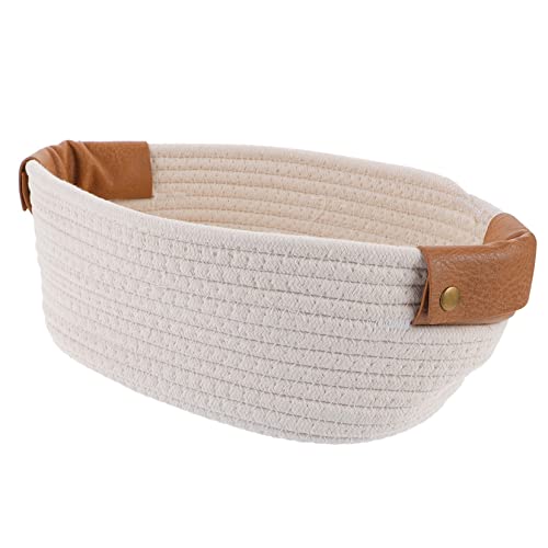 LIGHTAOTAO Cotton Rope Storage Basket White Hamper Baby Decor White Decor Cotton Rope Basket Jute Rope Basket Decorative Woven Basket Bathroom Organizing Baskets Cotton Basket Blanket