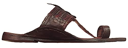 Beadscape ~ A Bit of Deja Vu Hippie Water Buffalo Jesus Sandals 100% Leather (Dark Brown men's size 9 / women's size 11)