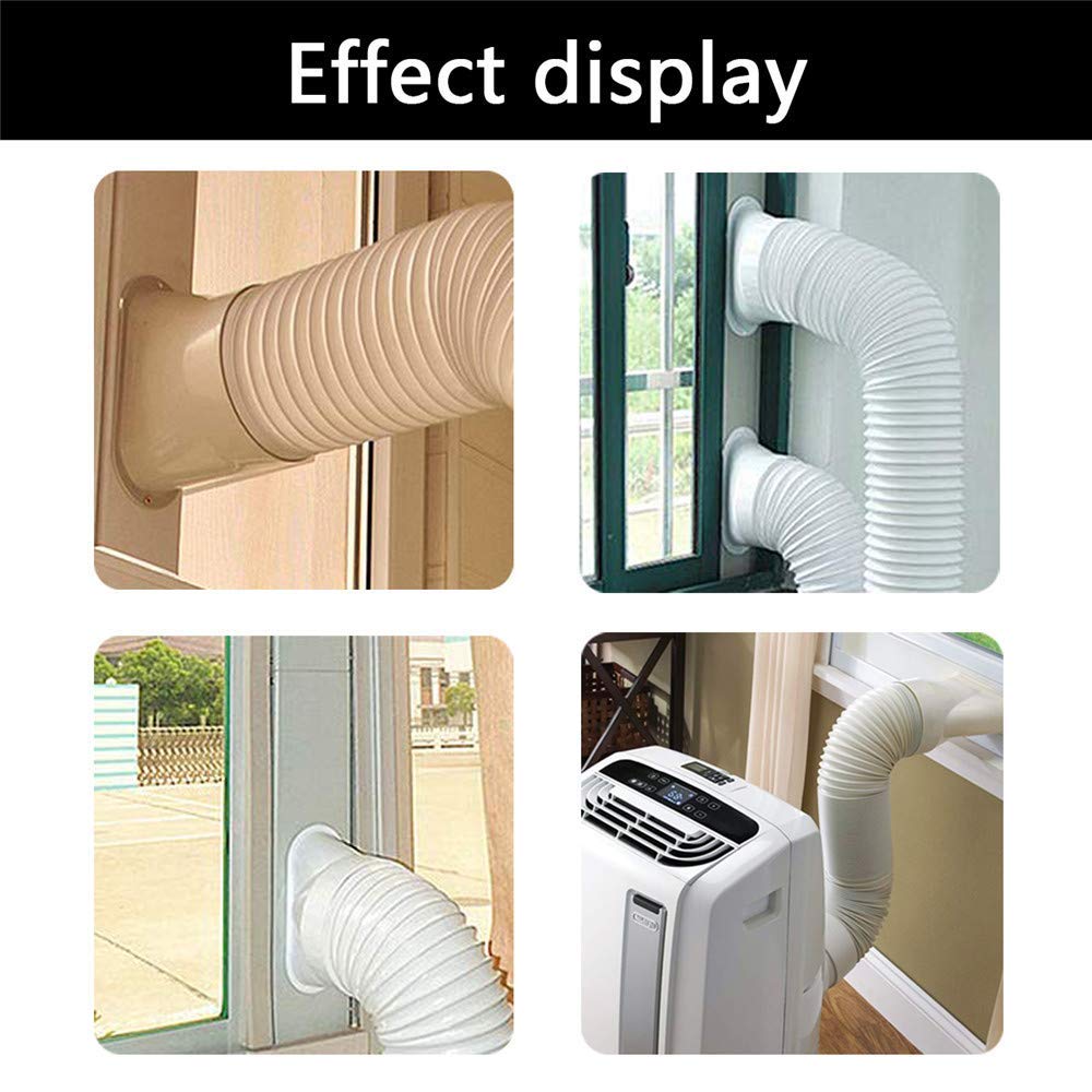 Air Conditioner Accessories, 2Pcs Window Slide Kit Plate +5.9'' Window Adapter Tube Connector +5.9'' Exhaust Hose Clockwise Thread for Portable Air Conditioner