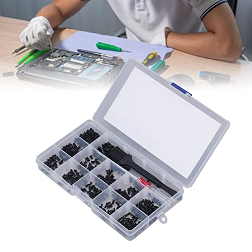 600Pcs Laptop Notebook Computer Replacement Screws Kit Black M2 M2.5 M3 with Brush Screwdriver Tool Set Kit for Laptop Computer SSD Hard Disk