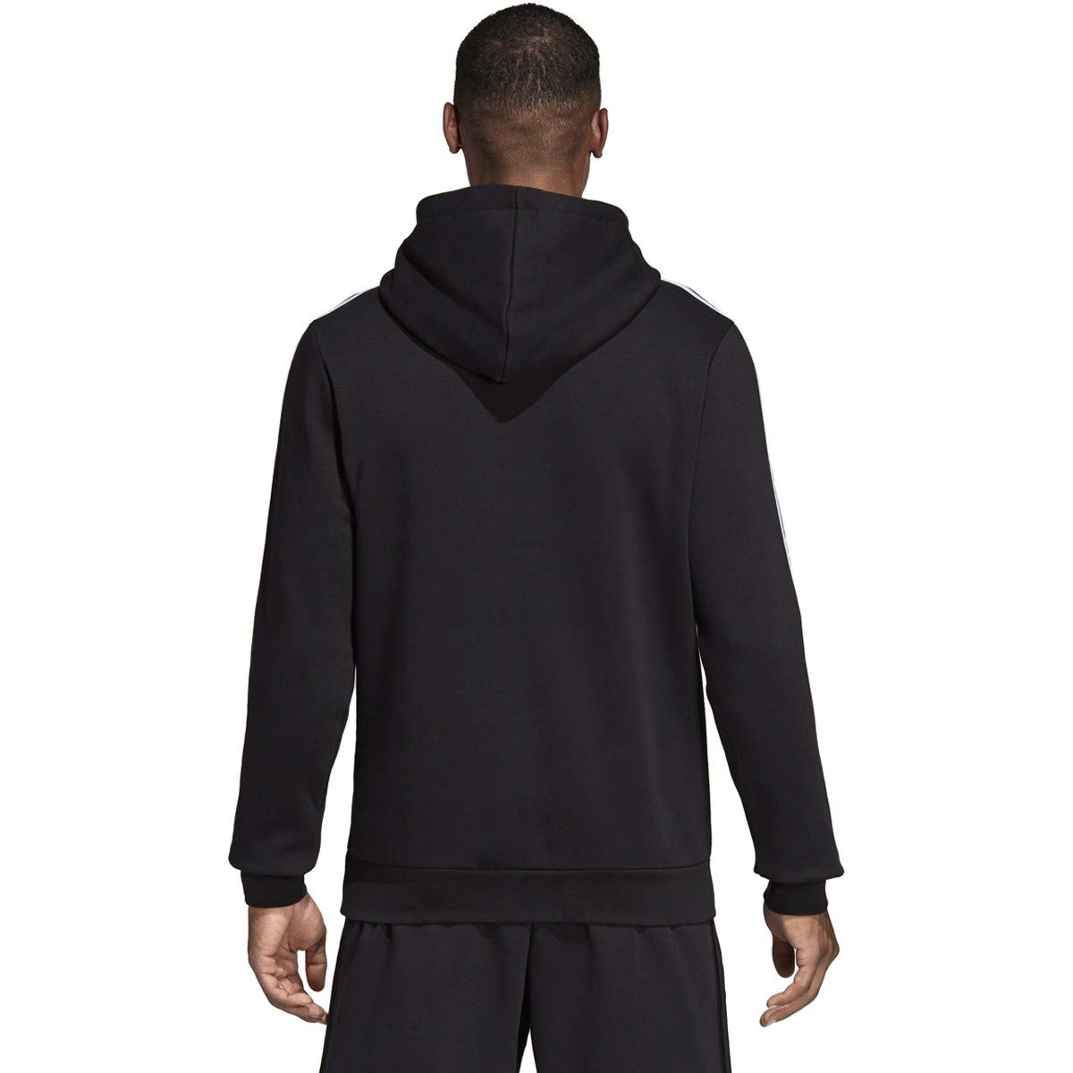 adidas Essentials Men's 3-Stripes Pullover Hoodie, Black/White, X-Large