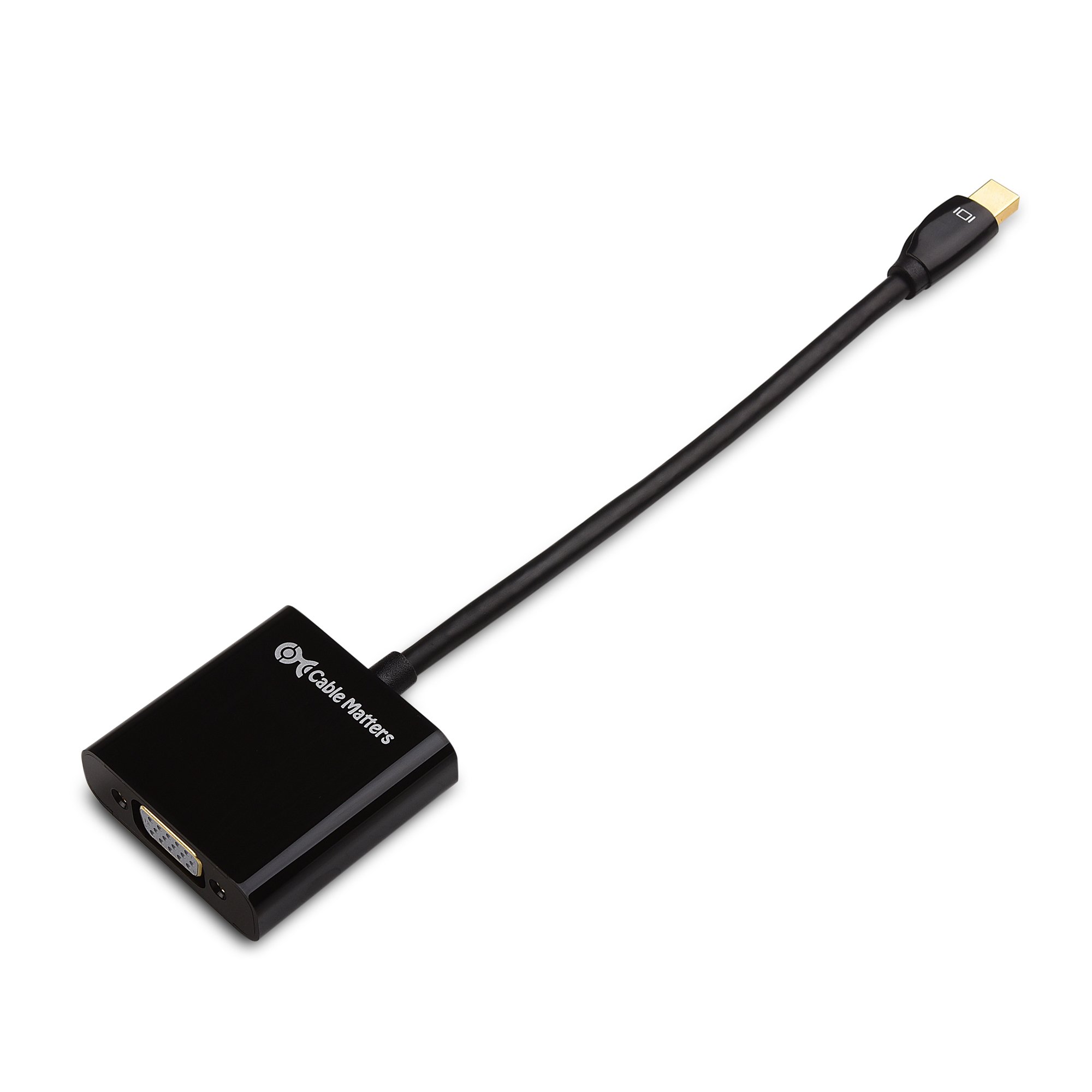 Cable Matters Mini DisplayPort to VGA Adapter (Mini DP to VGA) in Black - Thunderbolt and Thunderbolt 2 Port Compatible
