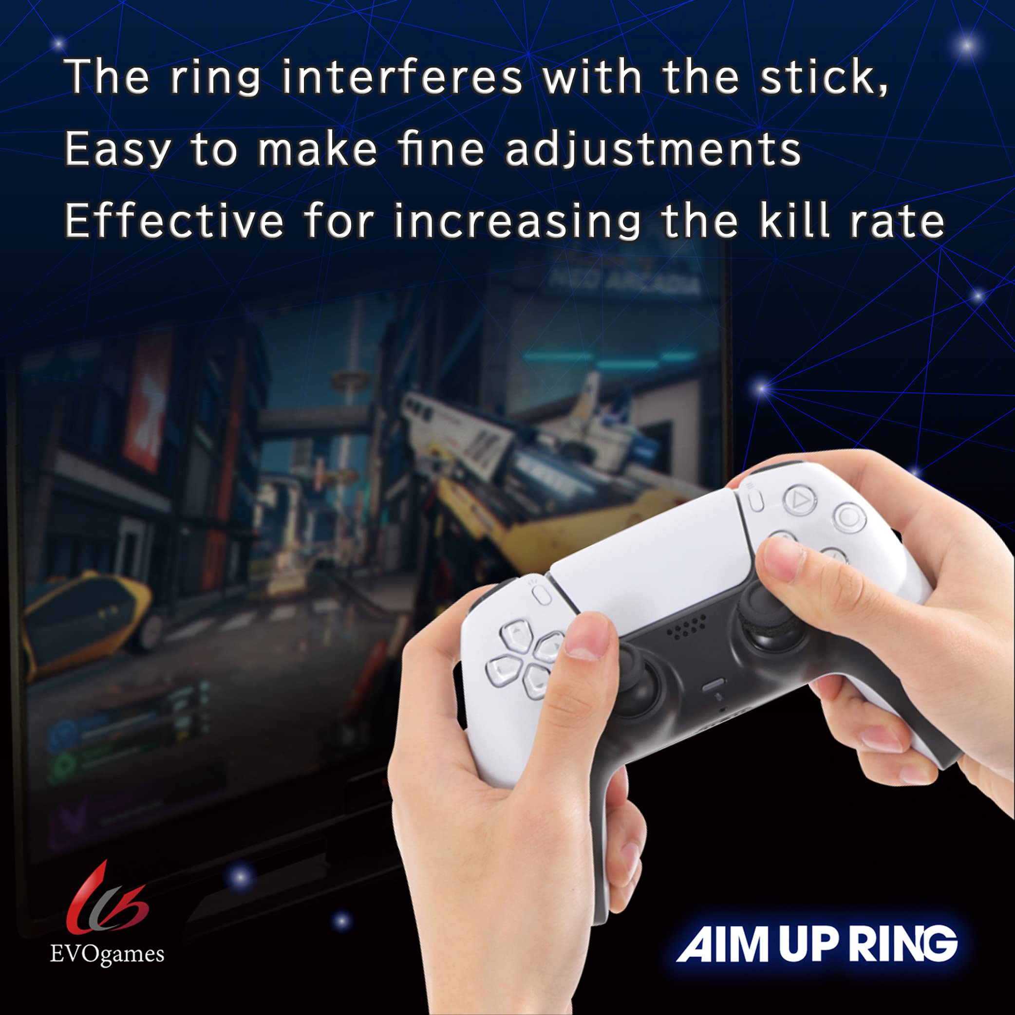 EVOgames Aim Up Ring (Soft Type) Made in Japan FPS Precise operability UP 6 pieces for FPS PS5 PS4 Switch Xbox For PC controller