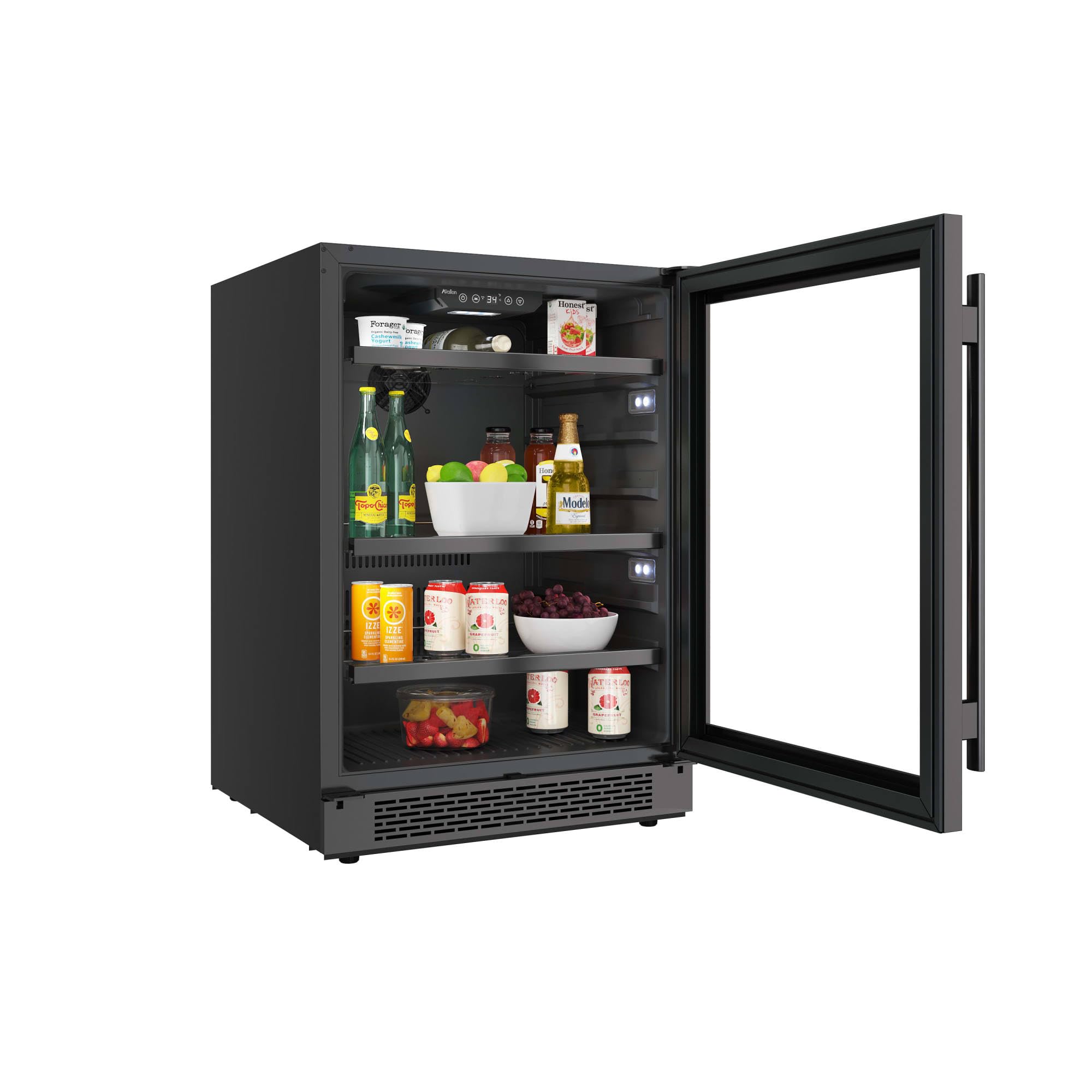 Avallon ABR242SGLH 24 Inch Wide 140 Can Energy Efficient Beverage Center with LED Lighting, Double Pane Glass, Touch Control Panel and Left Swing Door