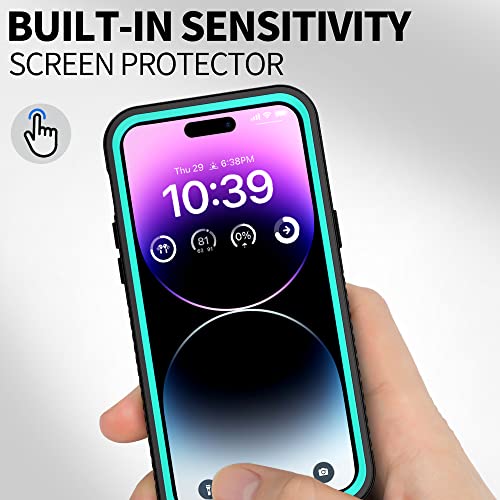 BEASTEK iPhone 14 Pro Max Waterproof Case, Underwater Shockproof Dustproof Case, FSN Series with Built-in Screen Protector with Protective Clear Back Cover, for Apple iPhone 14 Pro Max (6.7'') (Teal)
