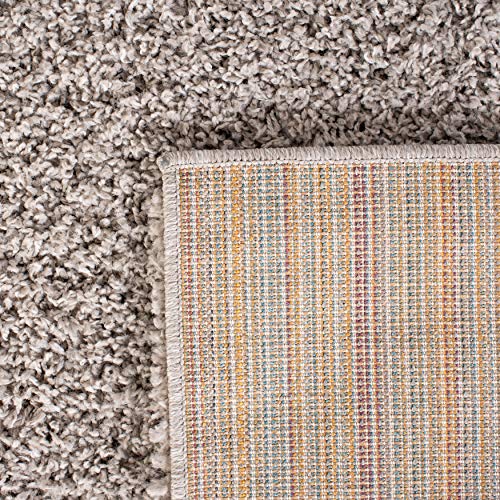 SAFAVIEH Venus Shag Collection 4' x 6' Taupe VNS520E Solid Non-Shedding Living Room Bedroom Dining Room Entryway Plush 1.8-inch Thick Area Rug