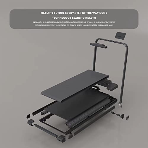 Bifanuo 2 in 1 Folding Treadmill, Smart Walking Running Machine with Bluetooth Audio Speakers, Installation-Free,Under Desk Treadmill for Home/Office Gym Cardio Fitness(Black)