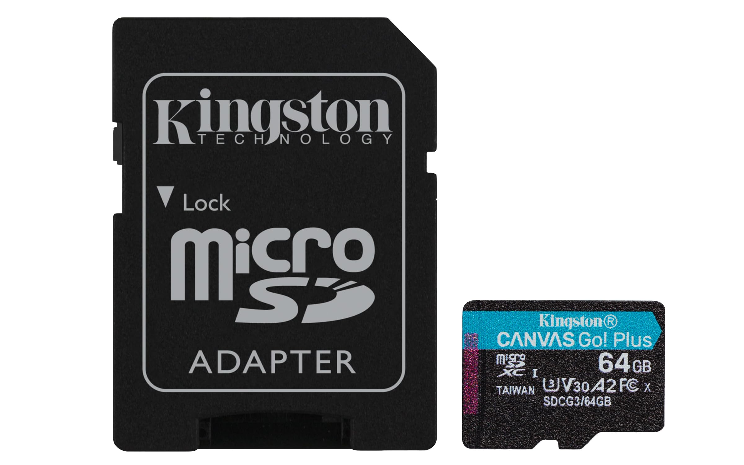 Kingston 64GB Canvas Go Plus microSDXC Card | Up to 170MB/s | UHS-I, C10, U3, V30, A2/A1 | with Adapter | SDCG3/64GB