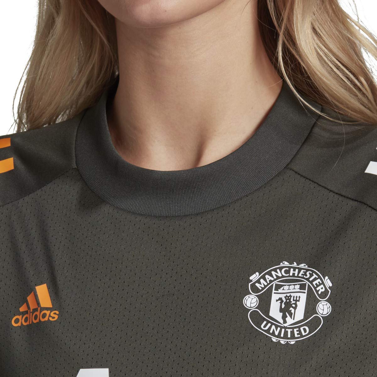 adidas Female Manchester United Training Jersey,Earth,L