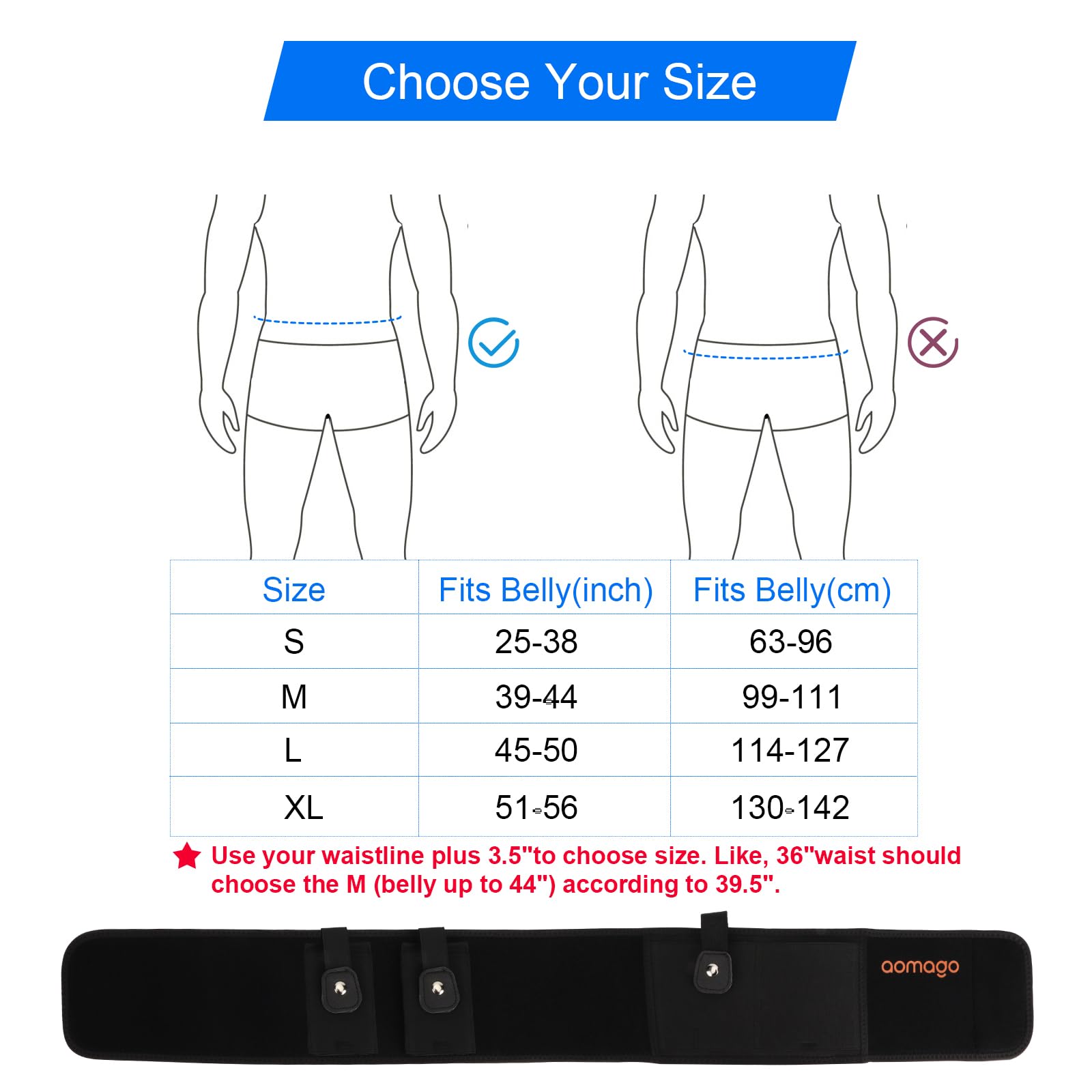 Aomago Belly Band Holsters for Men Women with Extra Mag Pouch - Small Adjustable Waistband, Gun Holster Fits Glock, Bodyguard 380, Taurus 1911, Sig Sauer, etc