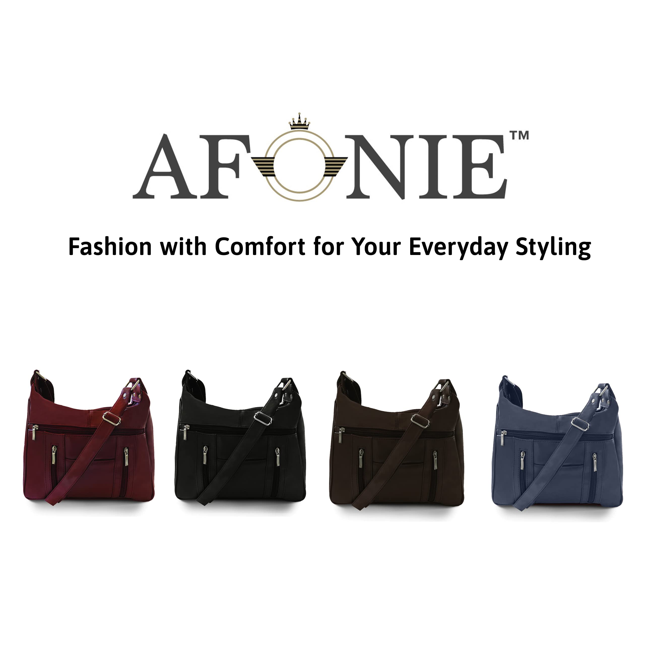 Afonie Premium Soft Leather Shoulder Bag - Everyday Purse & Handbag