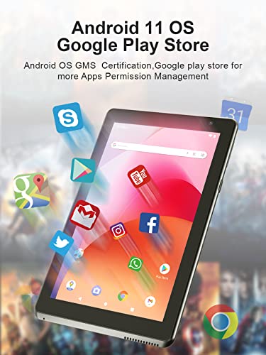 ATOZEE Android 11.0 Tablet, 7 Inch Tablets, Quad-Core 1.5GHz Processor, 32GB Storage, 2GB RAM, Dual Camera,1024 x 600 IPS HD Display Screen,128GB Expand, WiFi, BT, Black 7" Tablet.