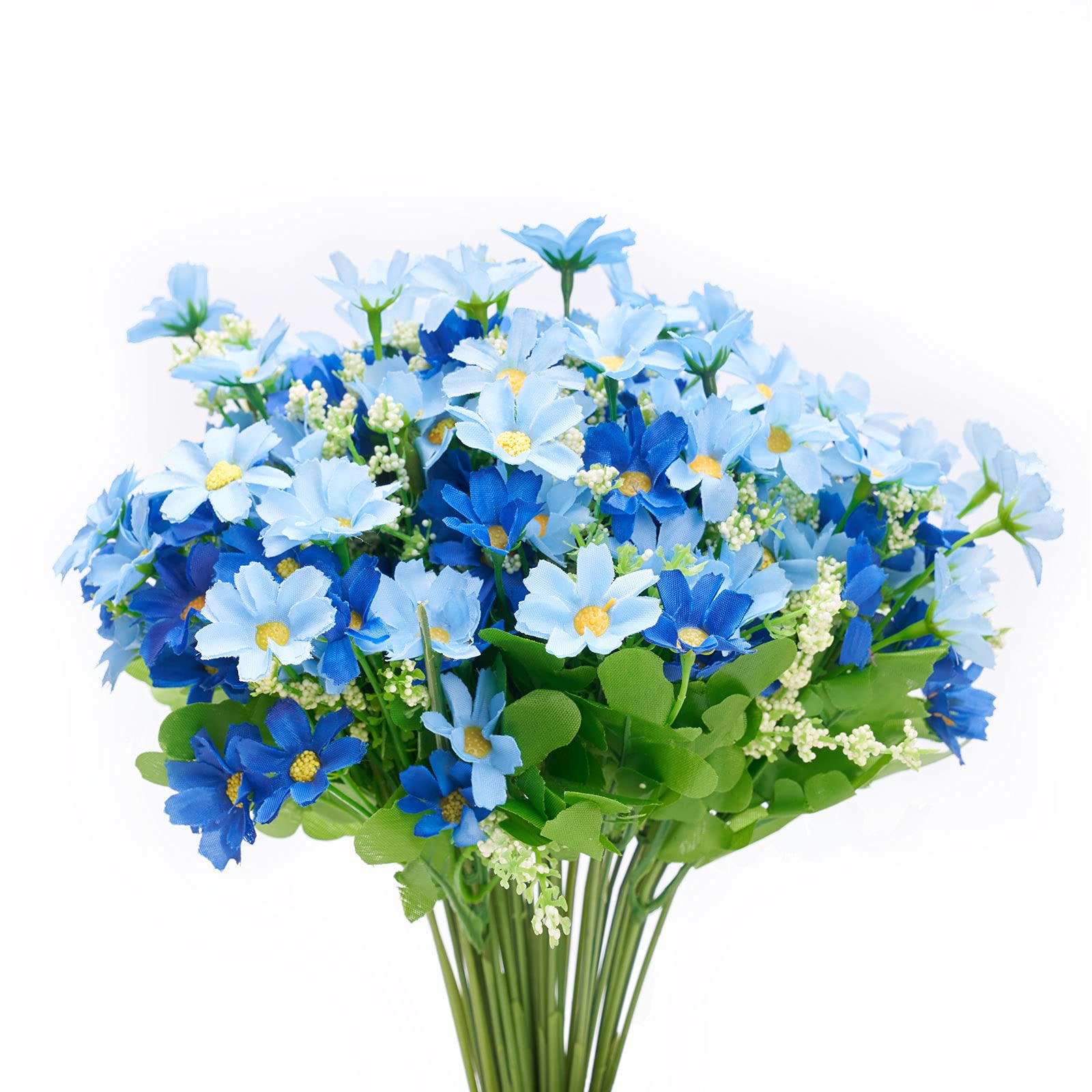 Clearance 6 Bundles Outdoor Artificial Flowers for Decoration,Silk Flowers UV Resistant Fake Flowers No Fade Faux Flowers Plastic Bouquet Hanging Plants for Indoor Outside Farmhouse Home Garden