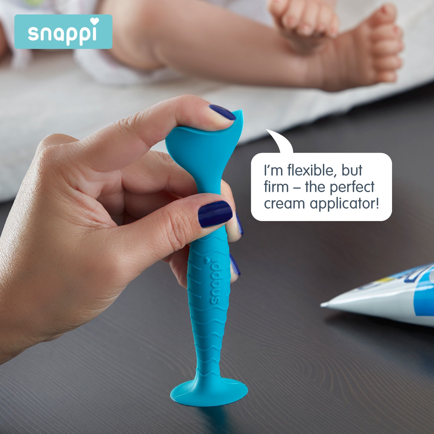 Snappi Baby Ergo Brush Diaper Cream Applicator for a, Cotton White, Size No Size
